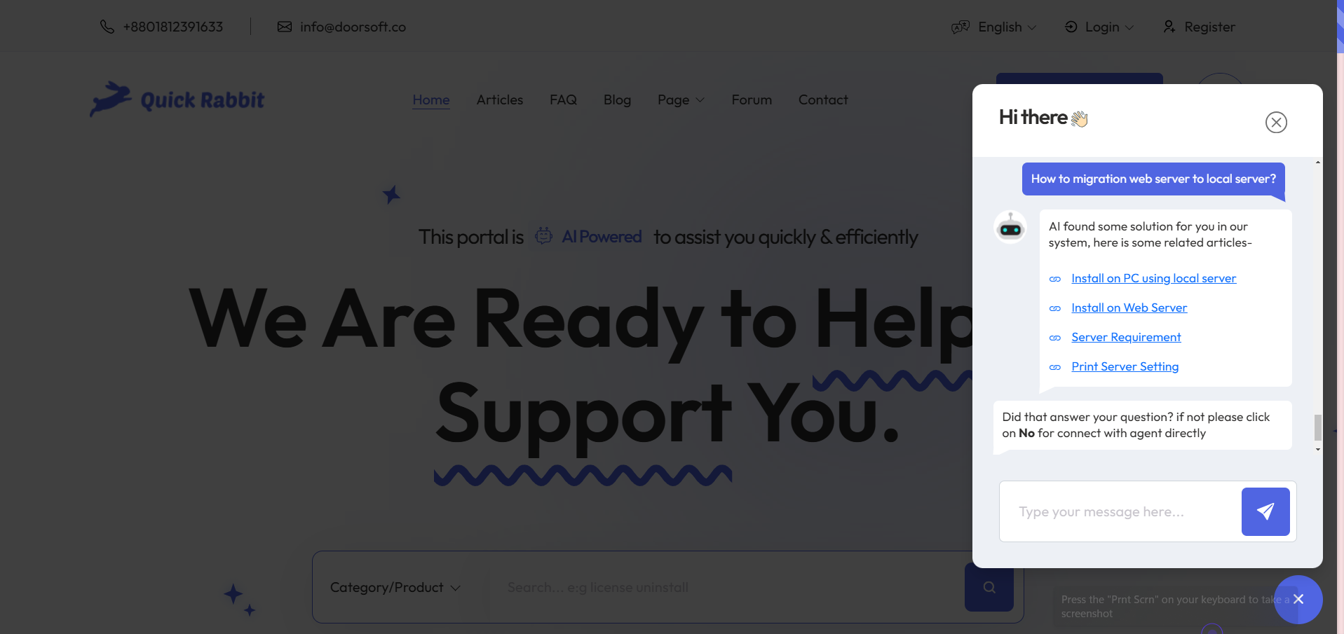 Quick Rabbit - AI Powered Support Ticketing with Knowledgebase and Live Chat by doorsoftxyz